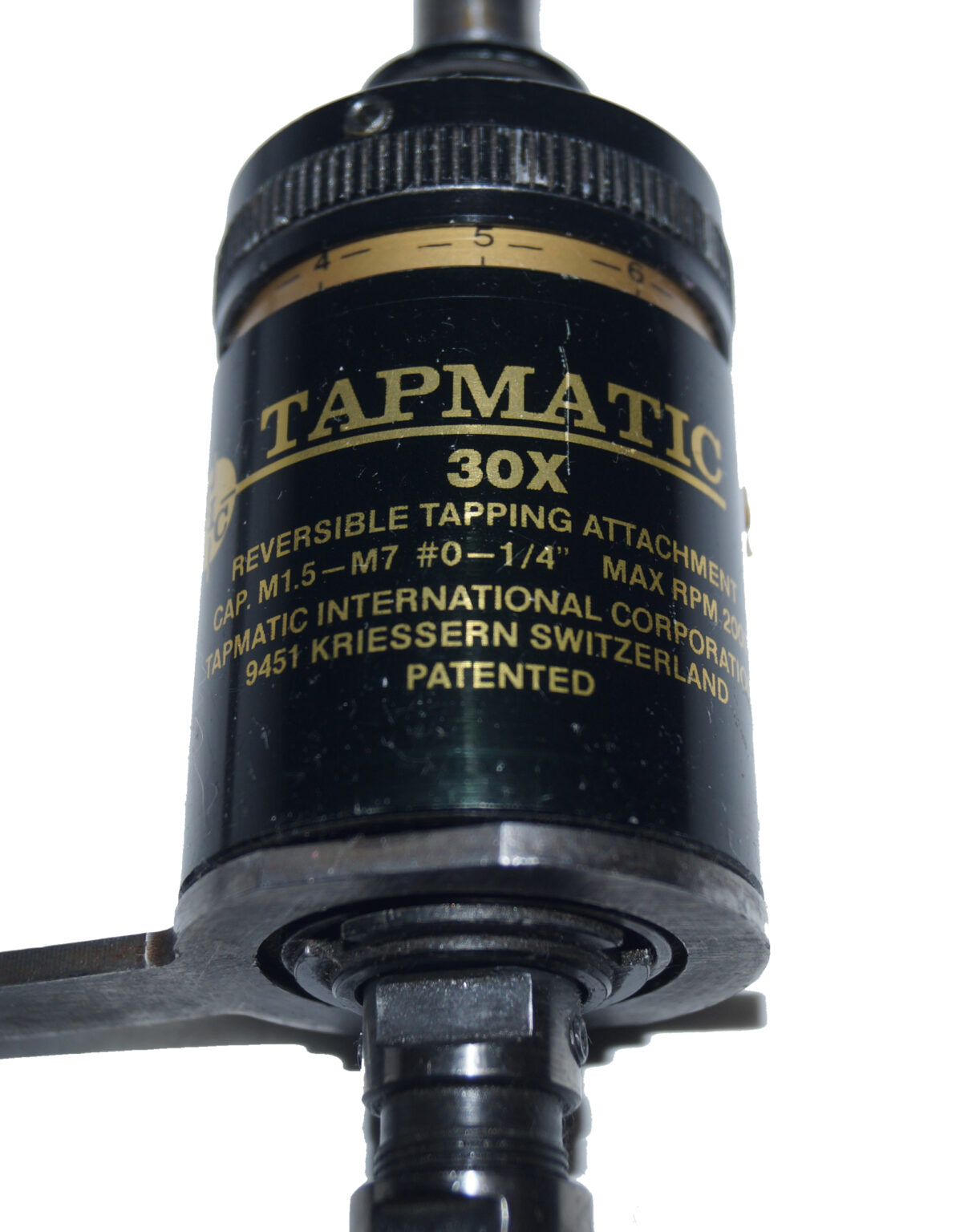 Tapmatic 30X Reversible Tapping Head Attachment 1/2" Str. Shank, Stop ...