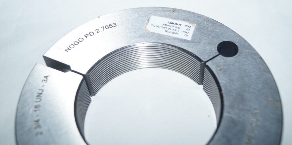 2-3/4"-16 UNJ-3A Thread Ring Gage Set Go: 2.7094 NoGo: 2.7053 ...